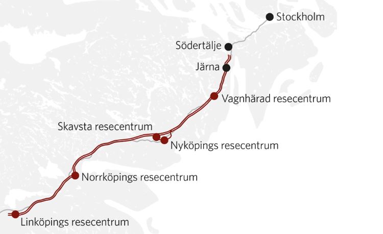 The East Link, a new doubletrack railway - Bransch